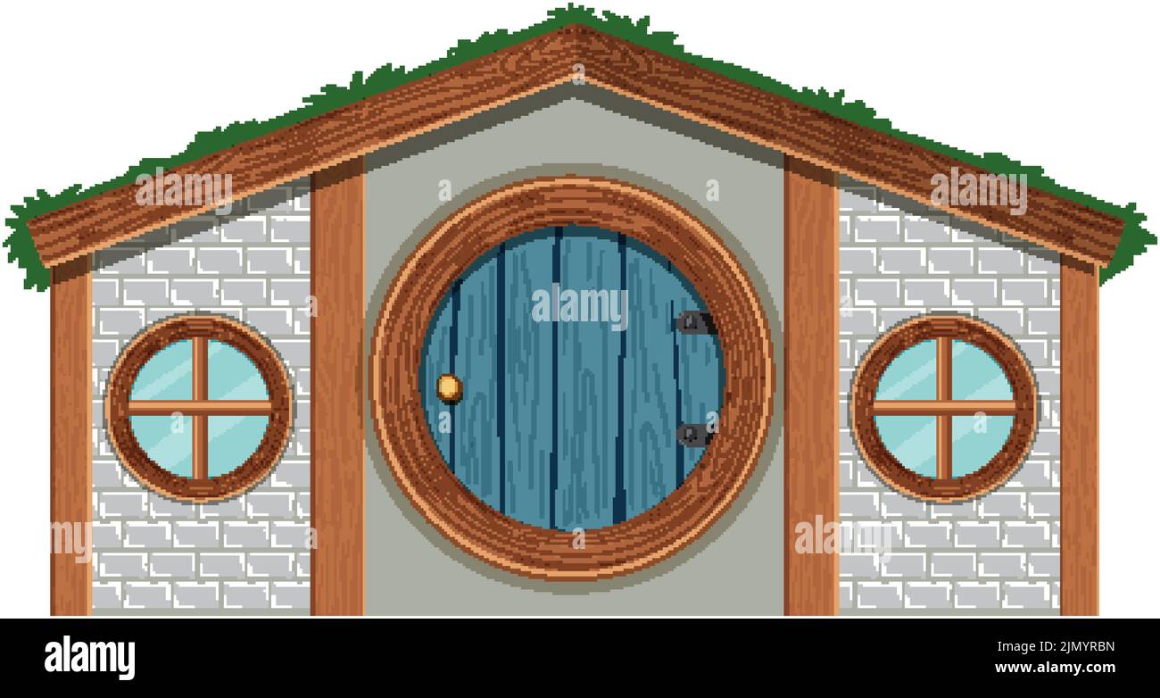 Hobbit house isolated on white background illustration Stock Vector ...