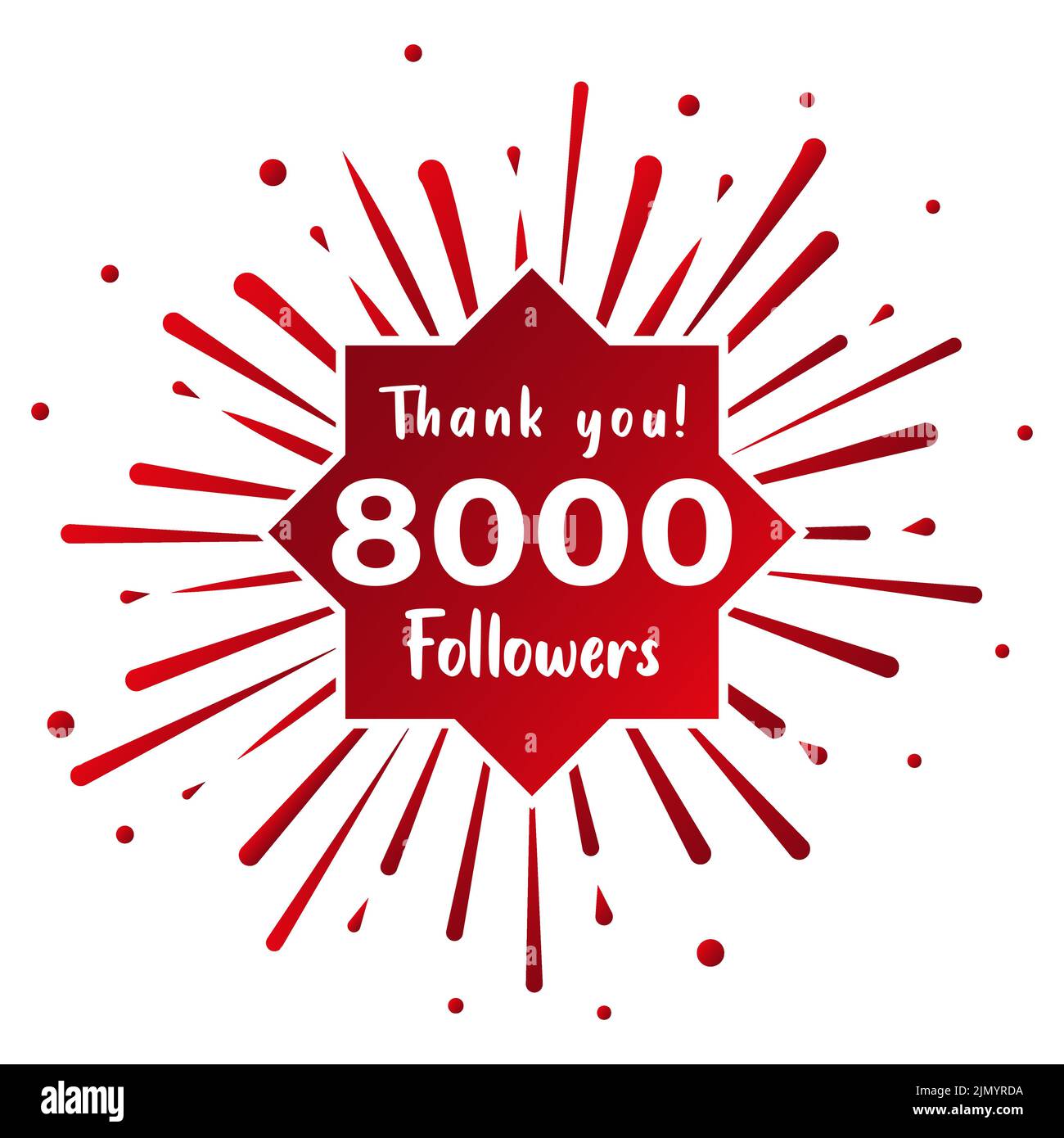 Thank you 8000 followers. Social media concept. 8k followers ...