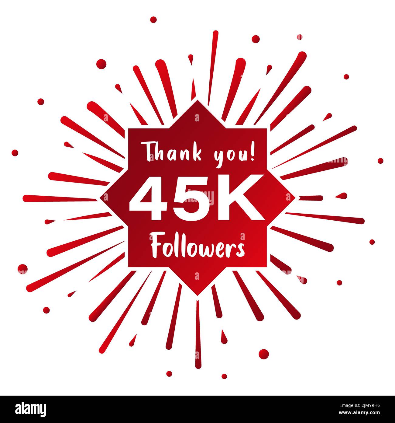 Thank you 45.000 followers. Social media concept. 45k followers ...