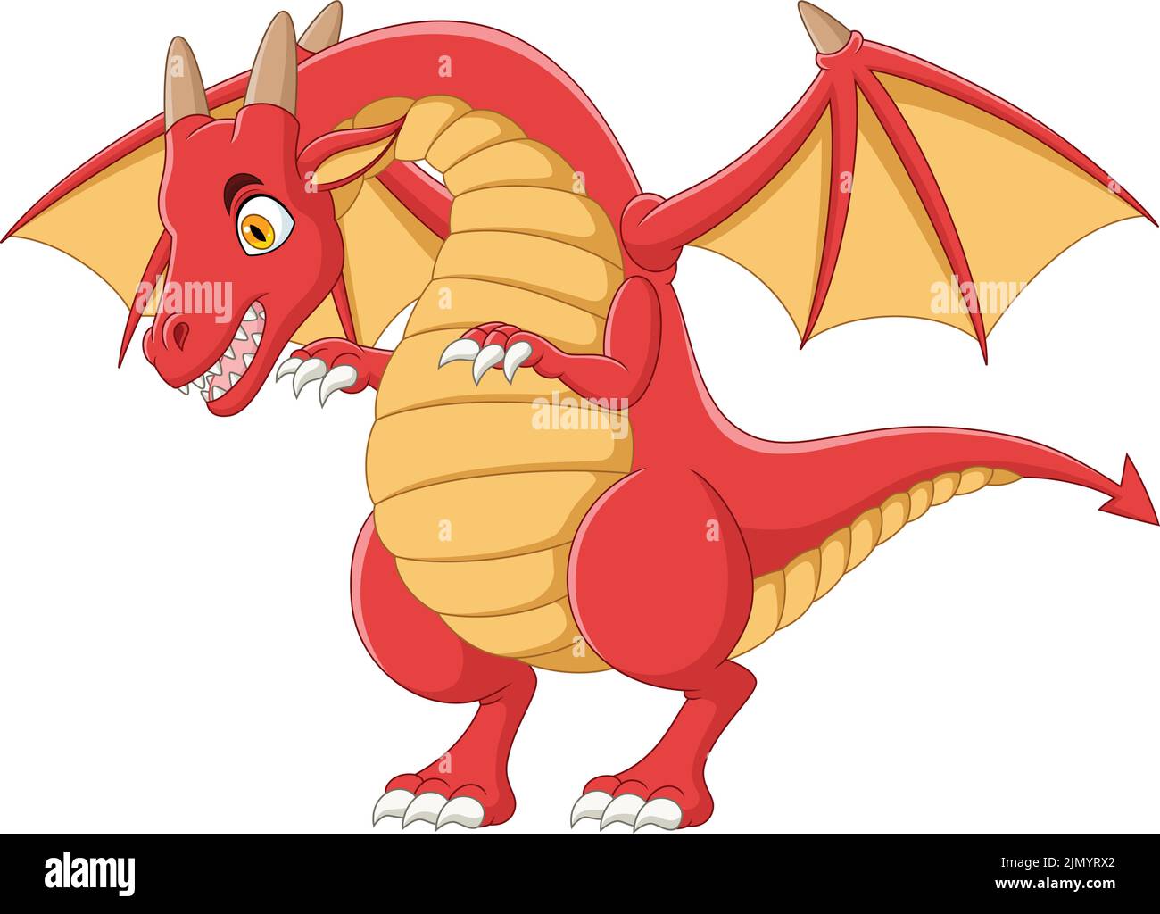 Cartoon red dragon on white background Stock Vector Image & Art - Alamy