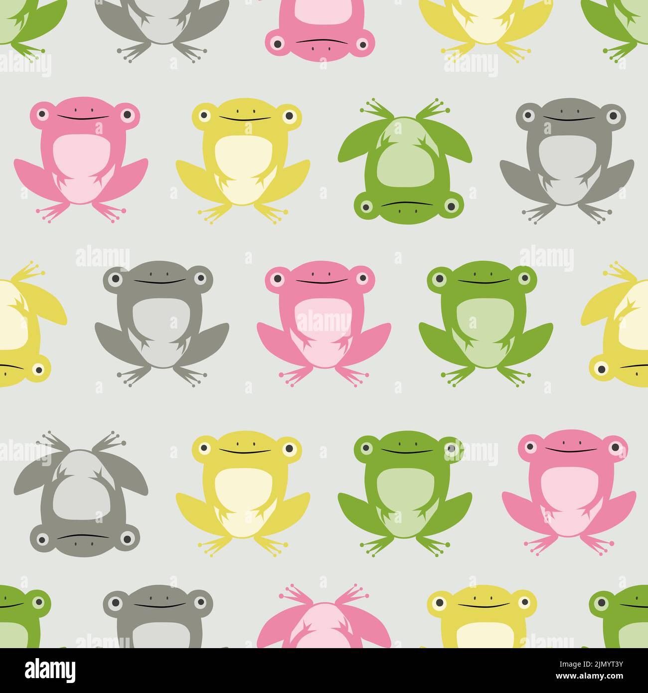 Frog pattern. Seamless colorful cartoon cute frog illustration for kids ...