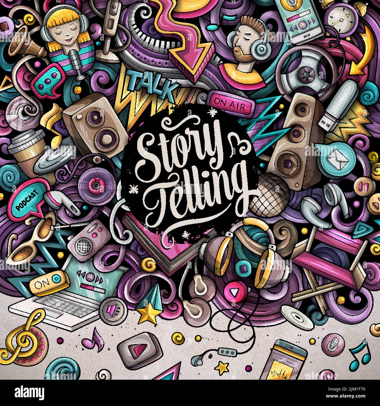 Cartoon vector doodles Storytelling frame Stock Vector Image & Art - Alamy