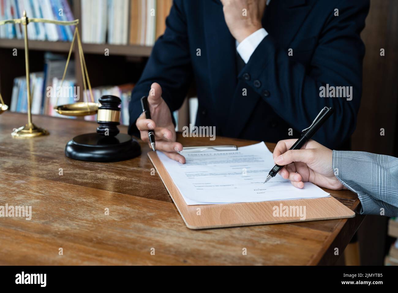 Business people negotiating a contract. Human hands working with ...