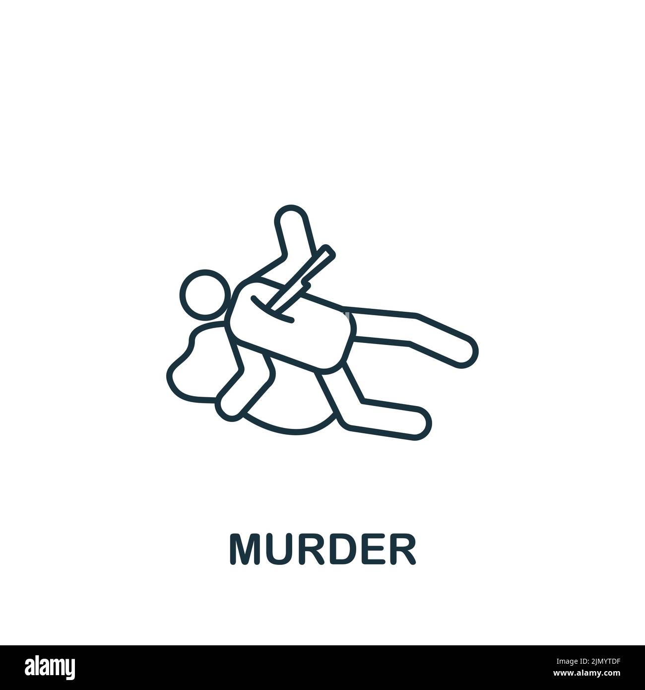Murder icon. Monochrome simple line Crime icon for templates, web ...