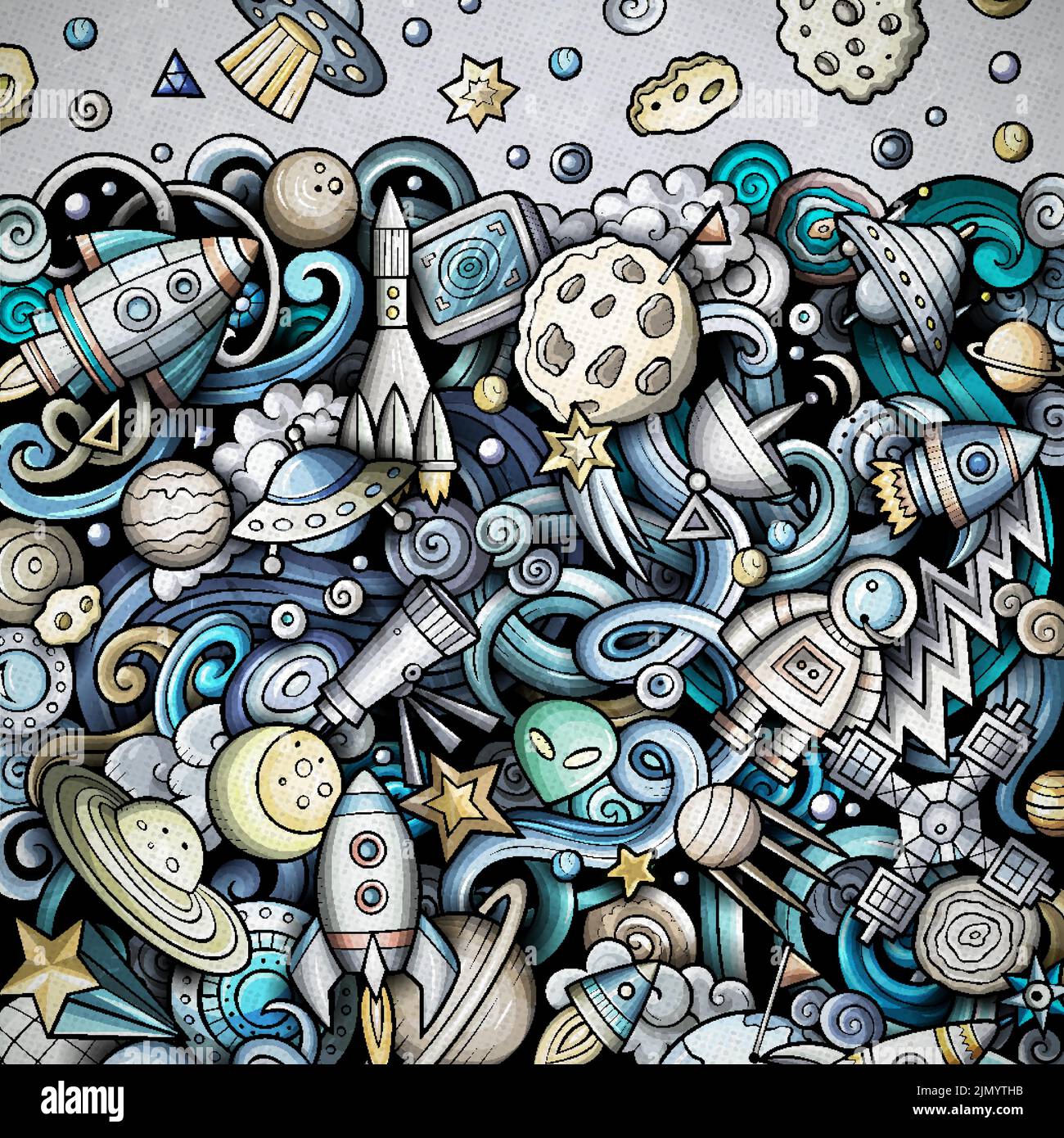 Cartoon vector doodles Space frame Stock Vector Image & Art - Alamy