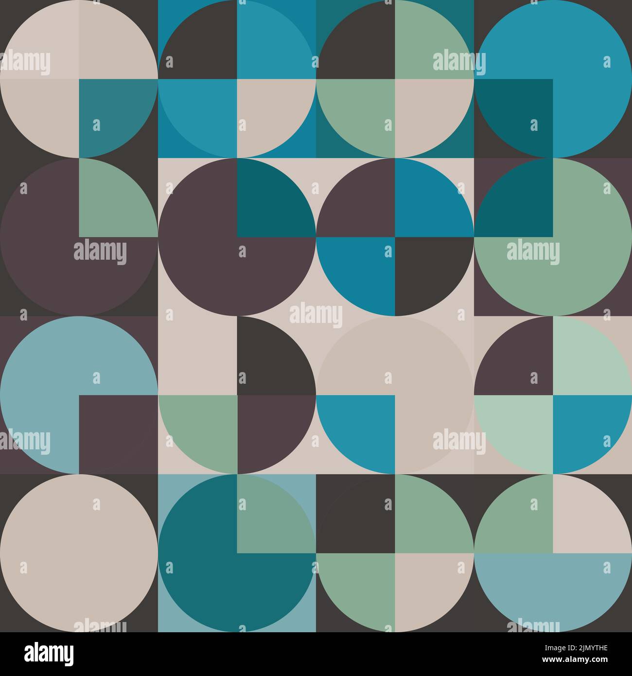 Abstract seamless pattern with circles. Vintage background in cool ...