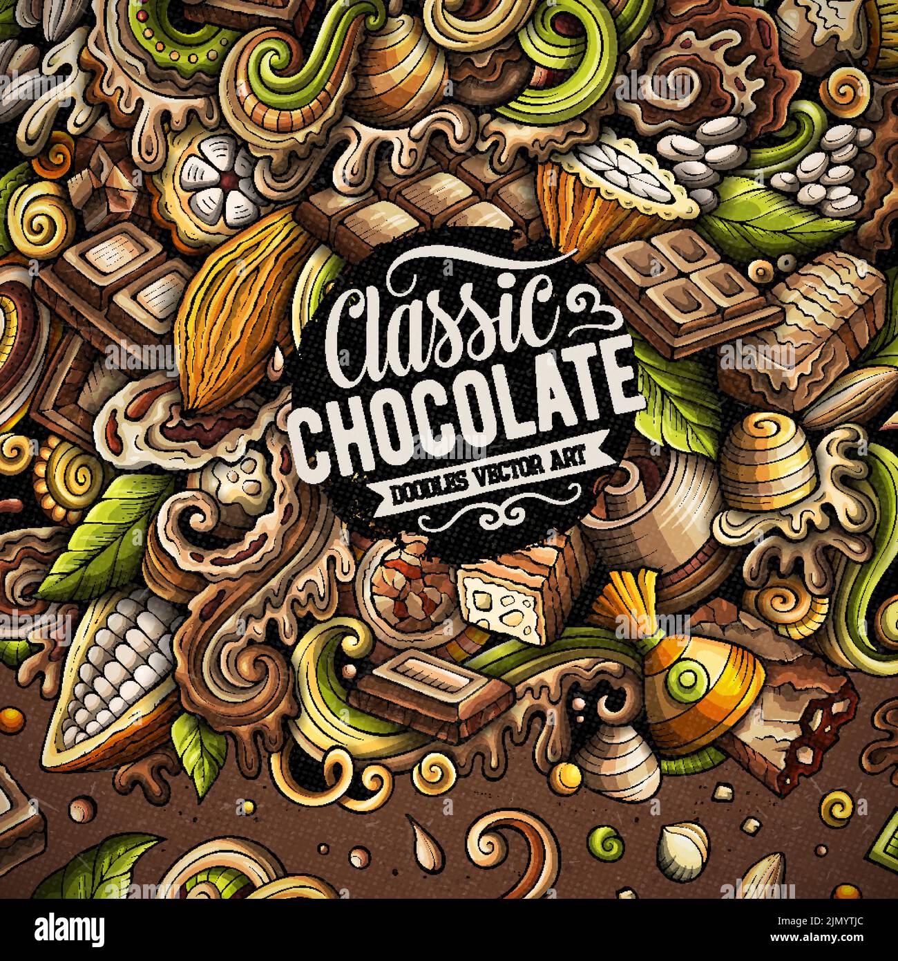 Chocolate hand drawn vector doodles frame Stock Vector Image & Art - Alamy