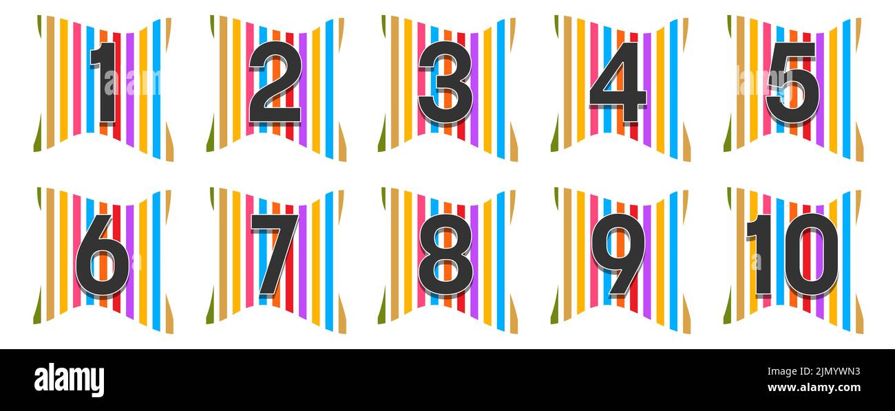 Numbers 1 to 10 Cut Out Stock Images & Pictures - Alamy