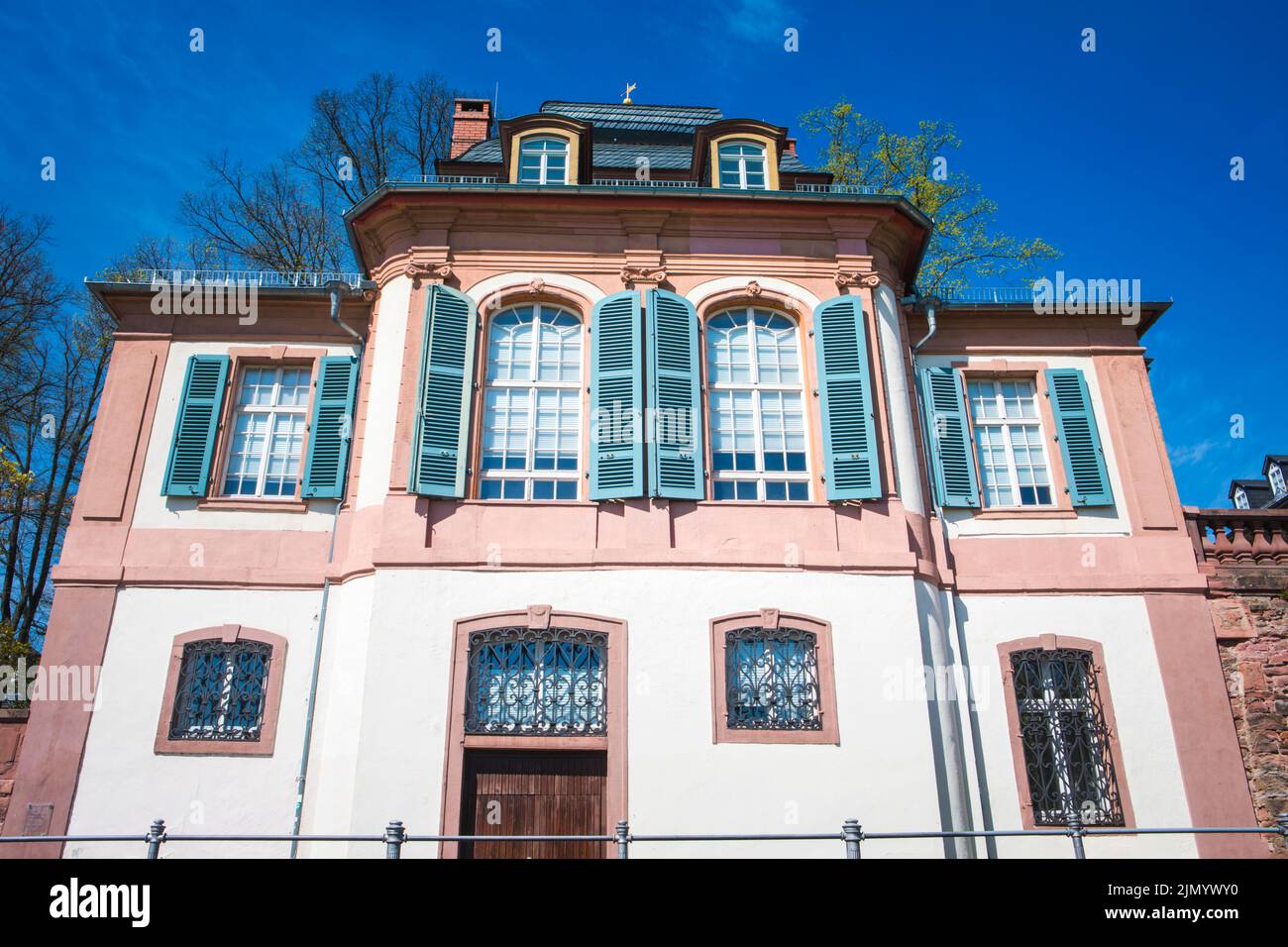 Hoechst, small village near Frankfurt , Germany. Bolongaro palace, town ...