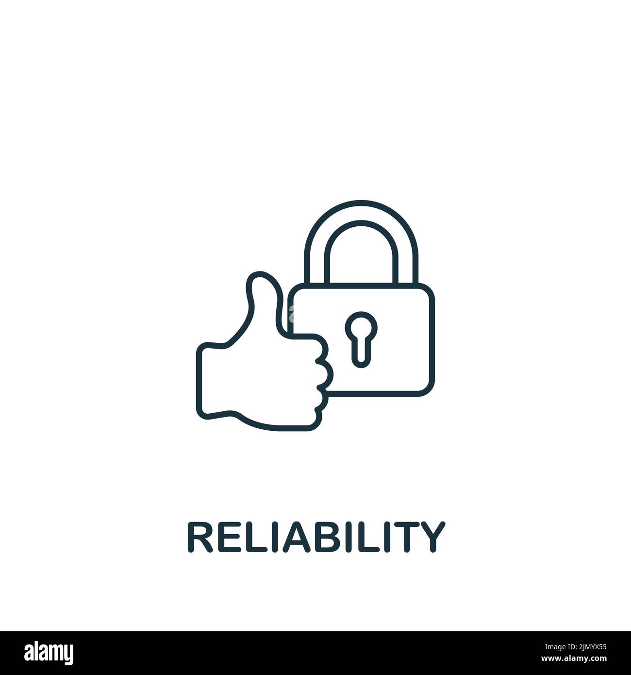 Reliability icon. Monochrome simple icon for templates, web design and ...