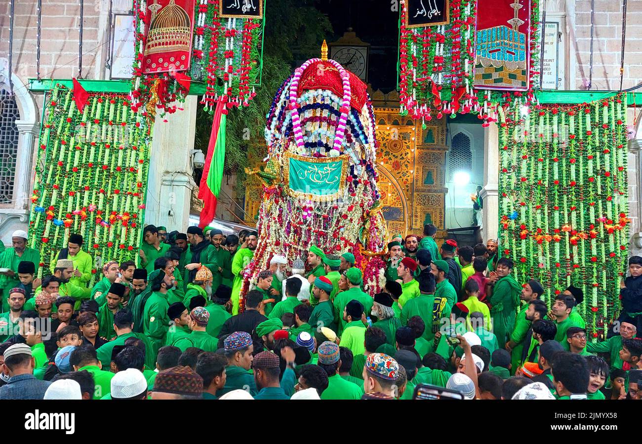 Indian Muslims take part in a Tajia procession during the sacred ...