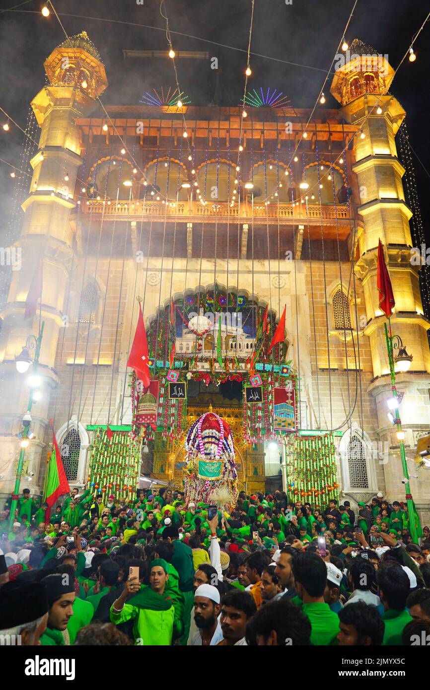 Indian Muslims take part in a Tajia procession during the sacred ...