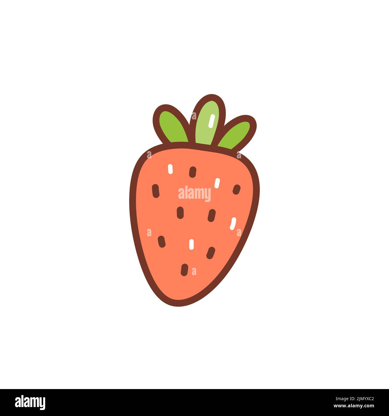 Cute strawberry isolated on white background. Vector hand-drawn ...