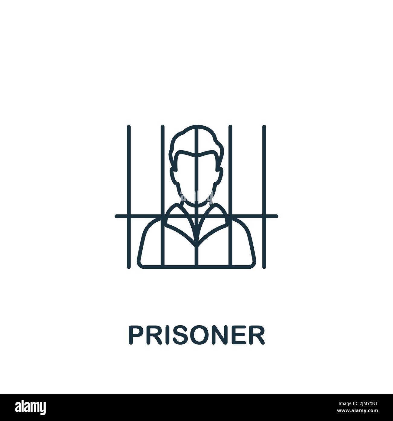 Prisoner icon. Monochrome simple line Crime icon for templates, web ...