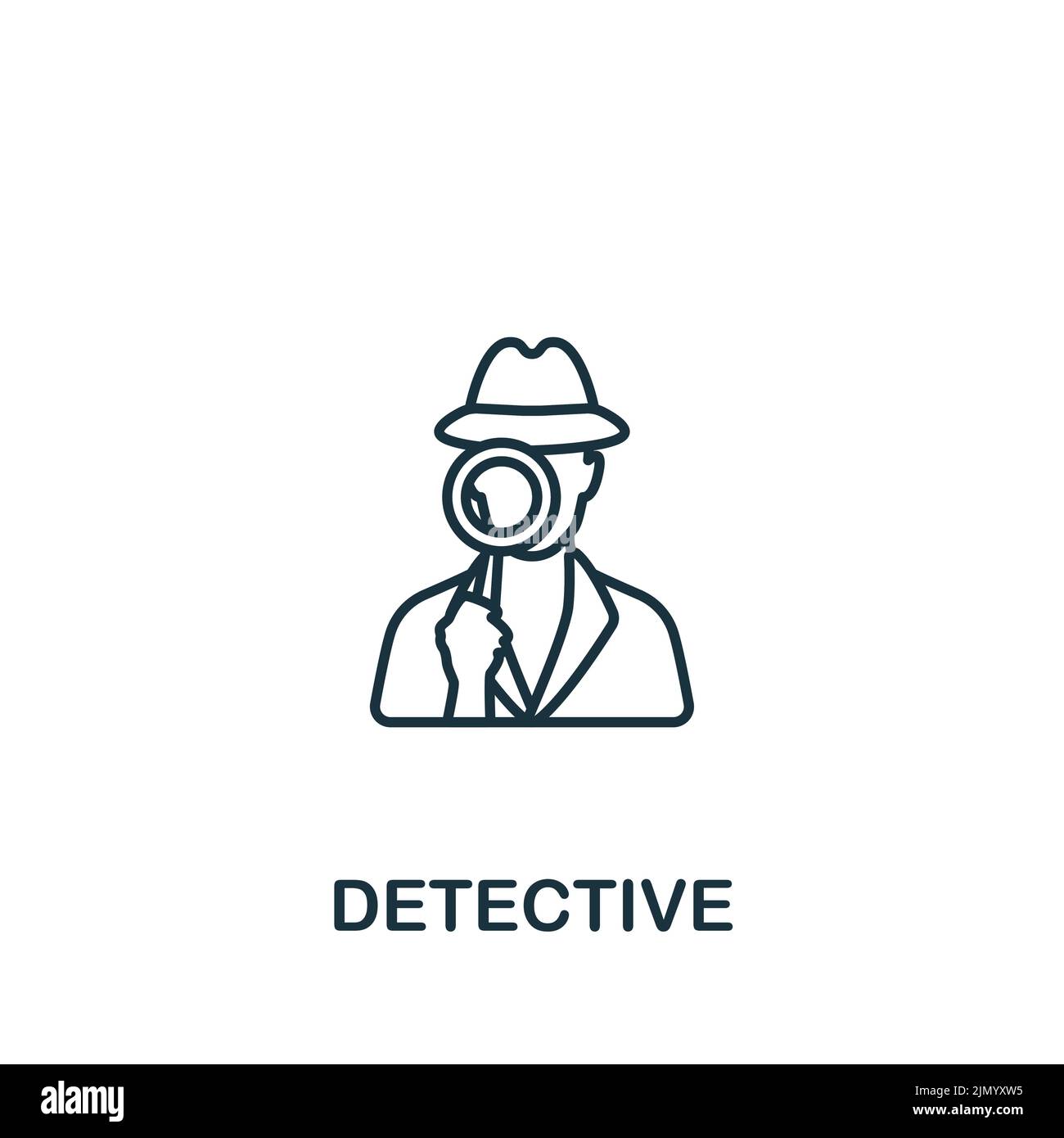 Detective icon. Monochrome simple line Crime icon for templates, web ...