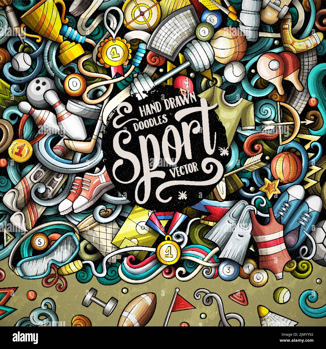Sports vector doodles frame design Stock Vector Image & Art - Alamy