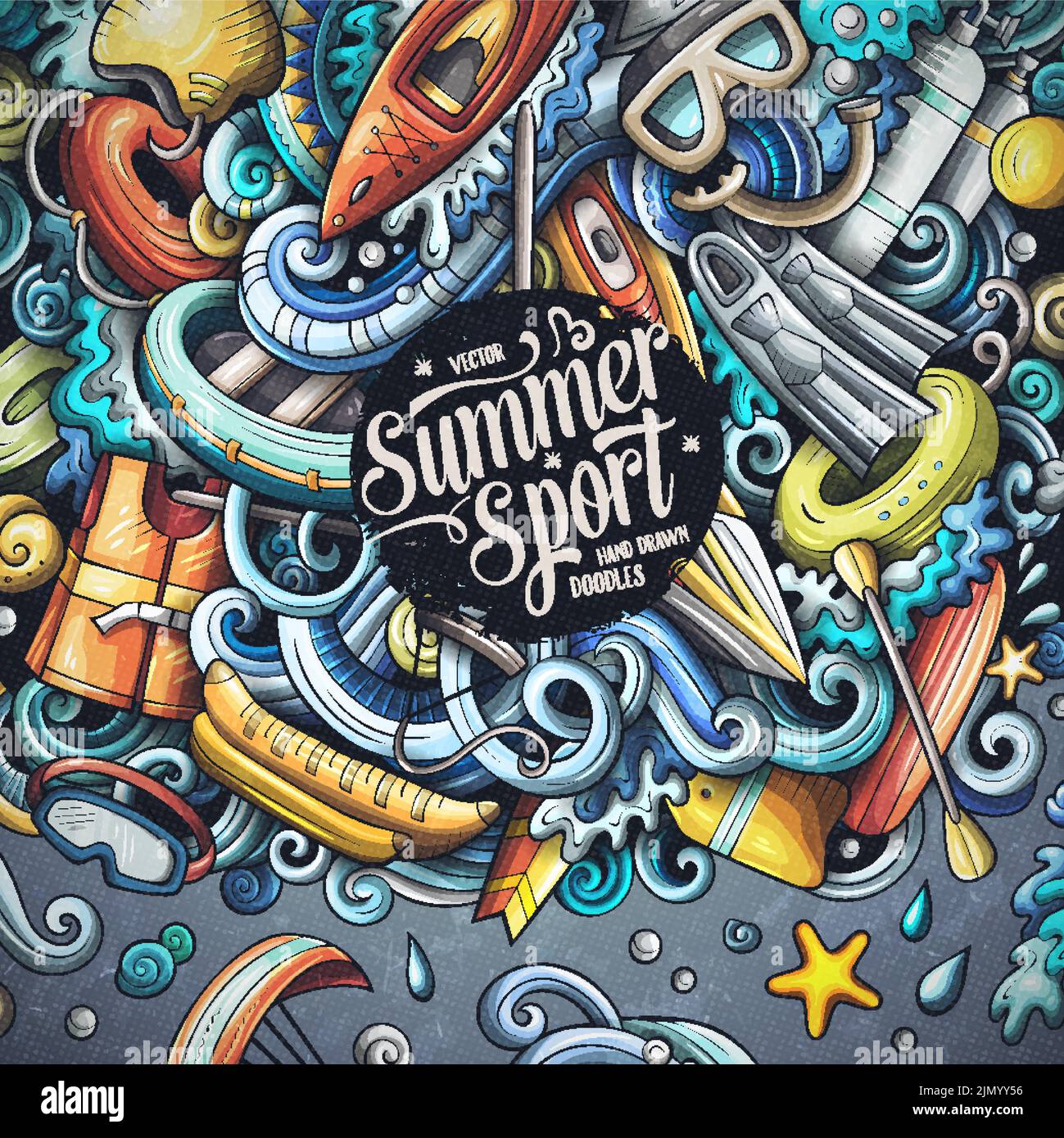 Water Sports vector doodles frame Stock Vector Image & Art - Alamy