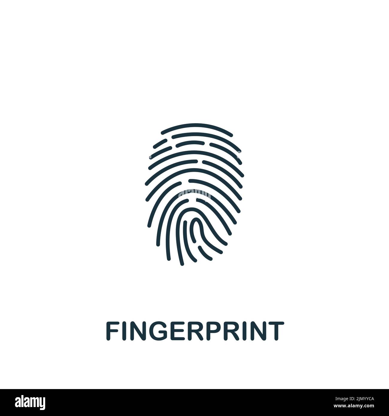 Fingerprint icon. Monochrome simple line Crime icon for templates, web ...