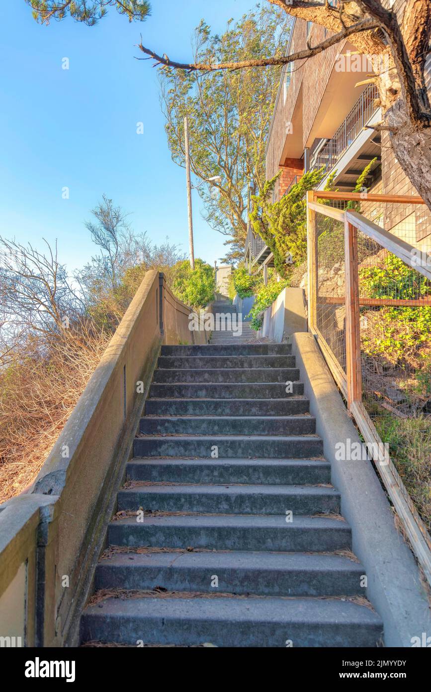 Concrete staircase outside a residential building in San Francisco ...