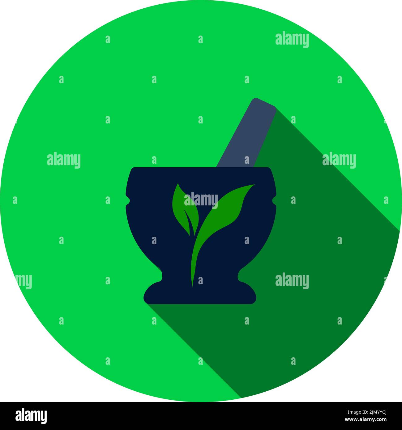 Spa Mortar Icon. Flat Circle Stencil Design With Long Shadow. Vector ...