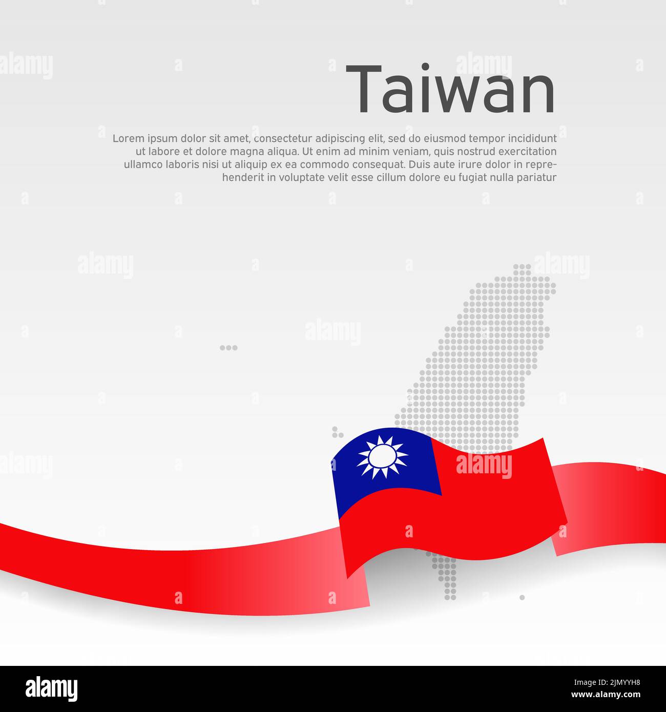 Taiwan flag, mosaic map on a white background. Republic of China. State ...