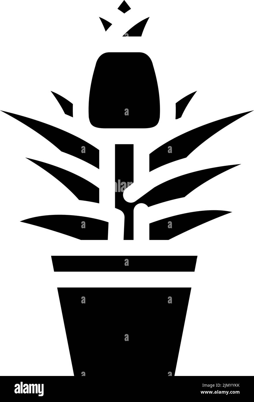 An illustration of a whole pineapple with green leaves Black and White ...