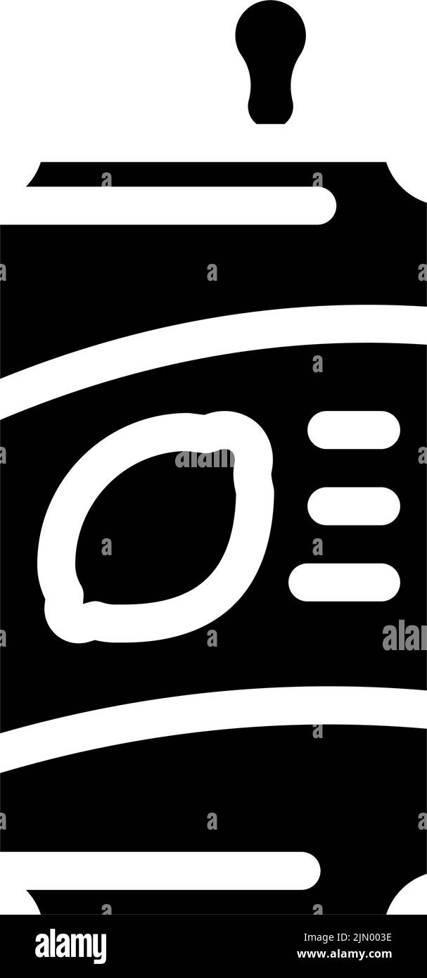 lemon flavored soda glyph icon vector illustration Stock Vector Image ...