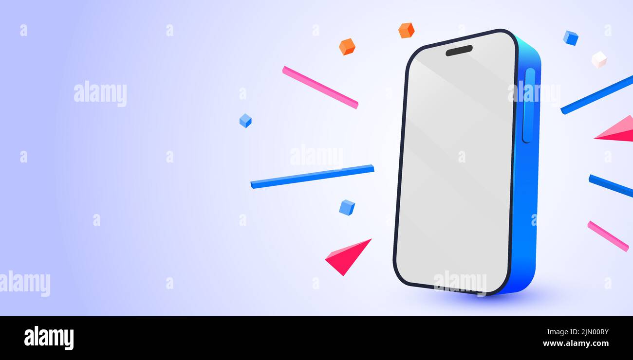 Cute mobile smart phone background. Modern mockup. Vector illustration ...