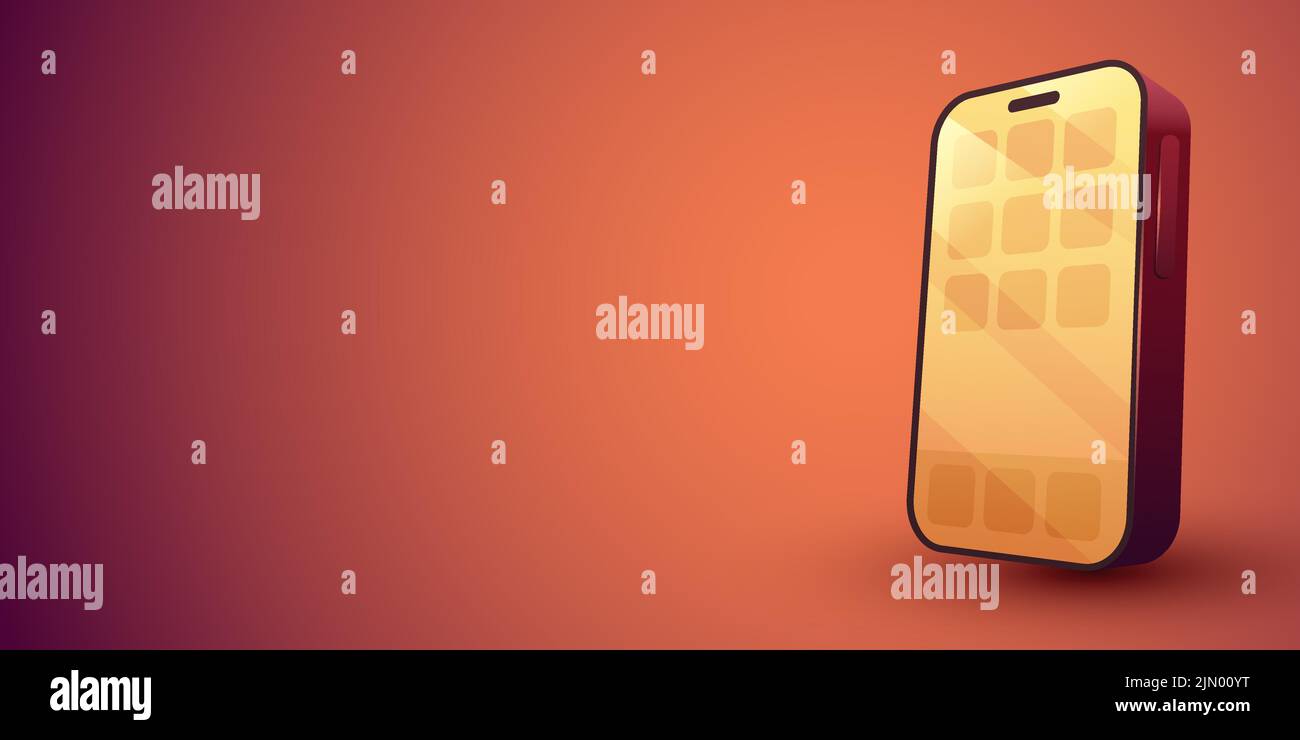 Cute mobile smart phone background. Modern mockup. Vector illustration ...