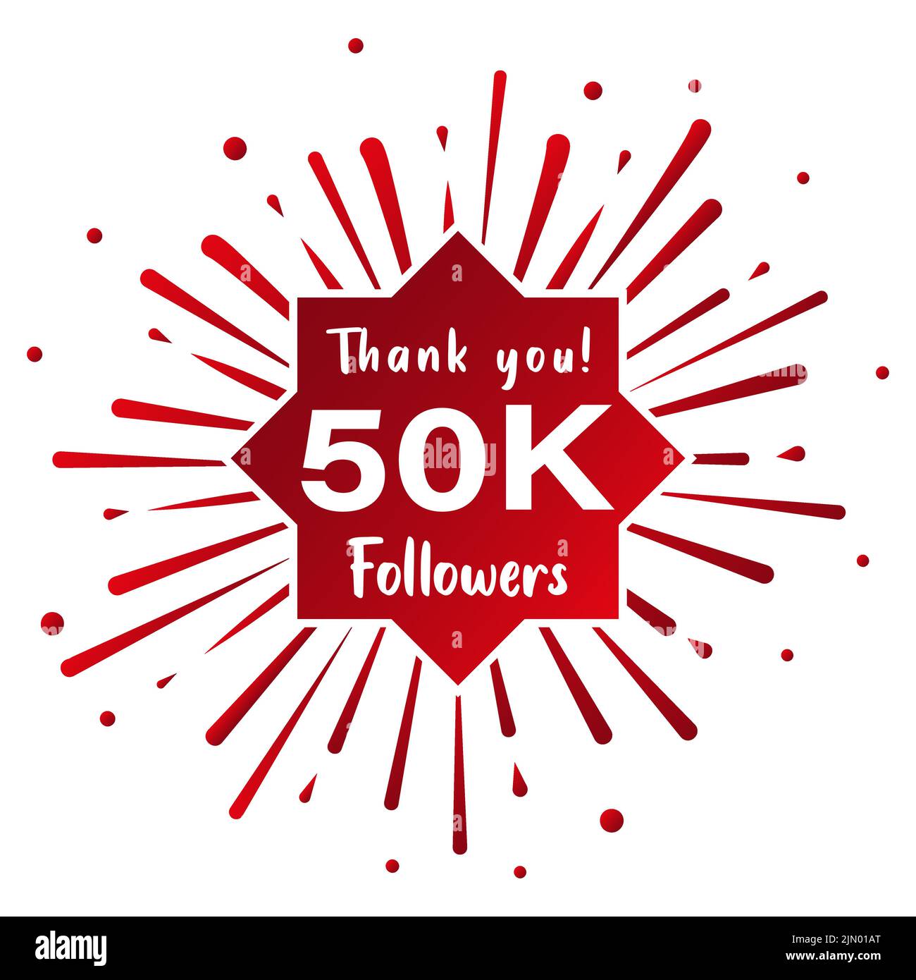 Thank you 50.000 followers. Social media concept. 50k followers ...