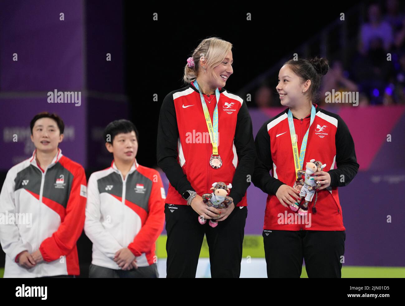 Wales' Charlotte Carey and Anna Hursey after wining bronze in the Women ...