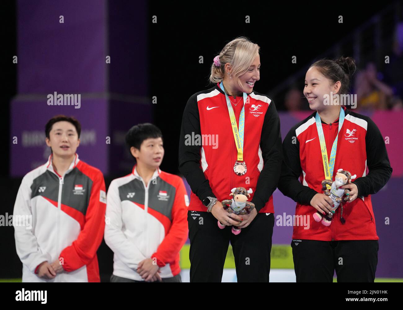 Wales' Charlotte Carey and Anna Hursey after wining bronze in the Women ...