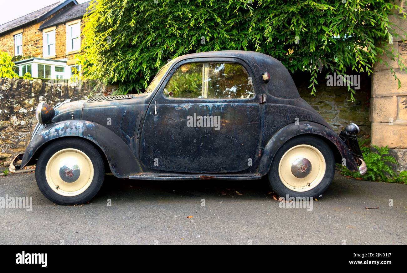 side view of 1930s vintage Simca 5 based on the Fiat Topolino outside ...
