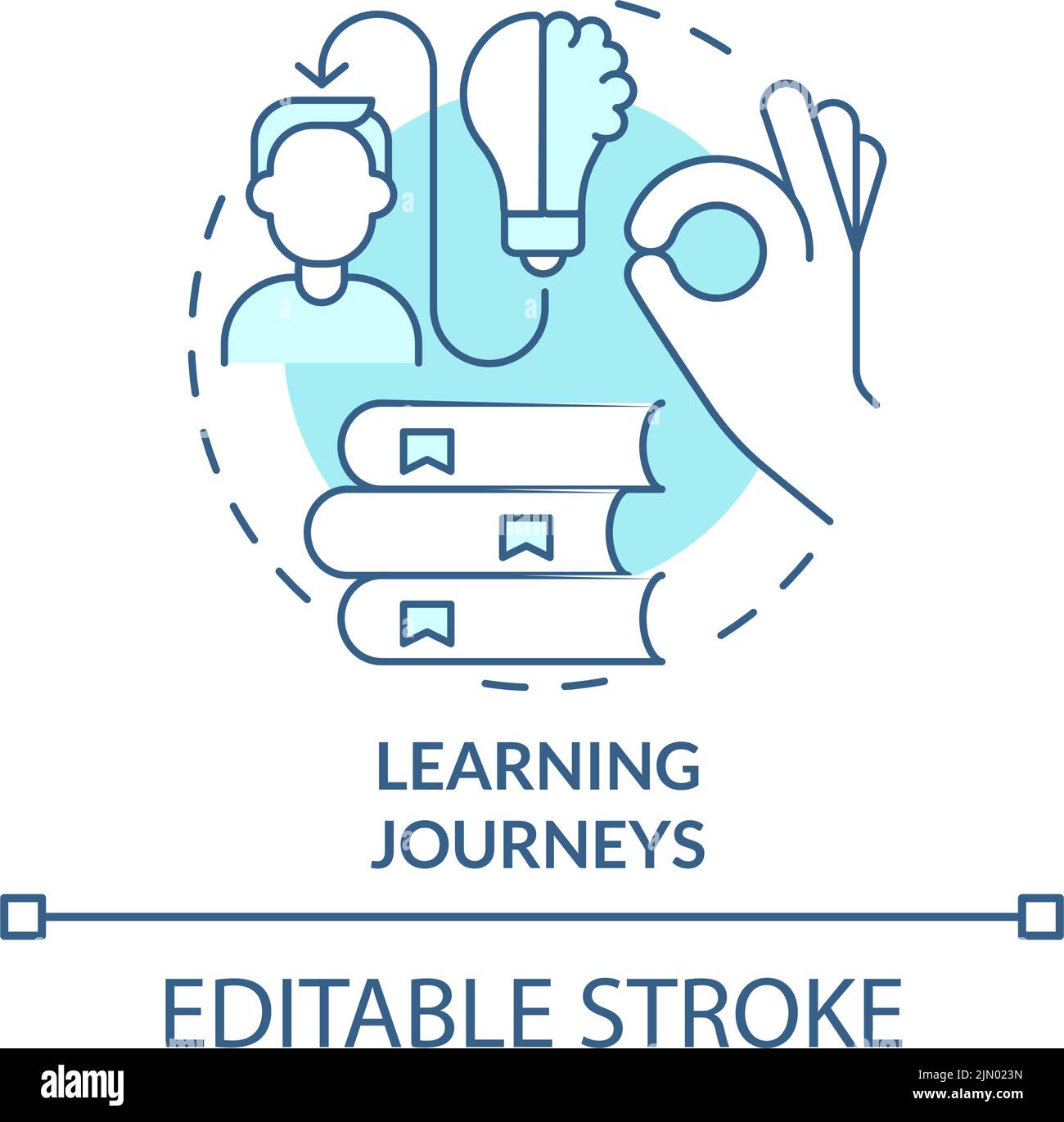 Learning journeys turquoise concept icon Stock Vector Image & Art - Alamy