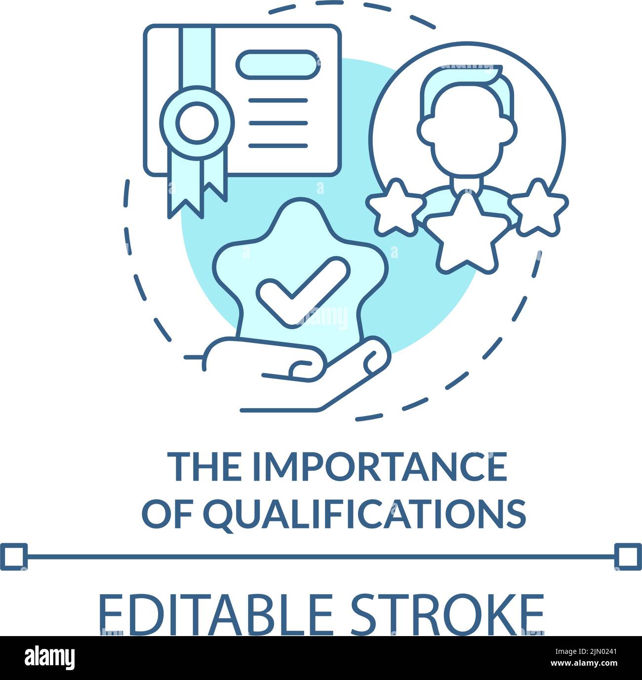 Importance of qualifications turquoise concept icon Stock Vector Image ...