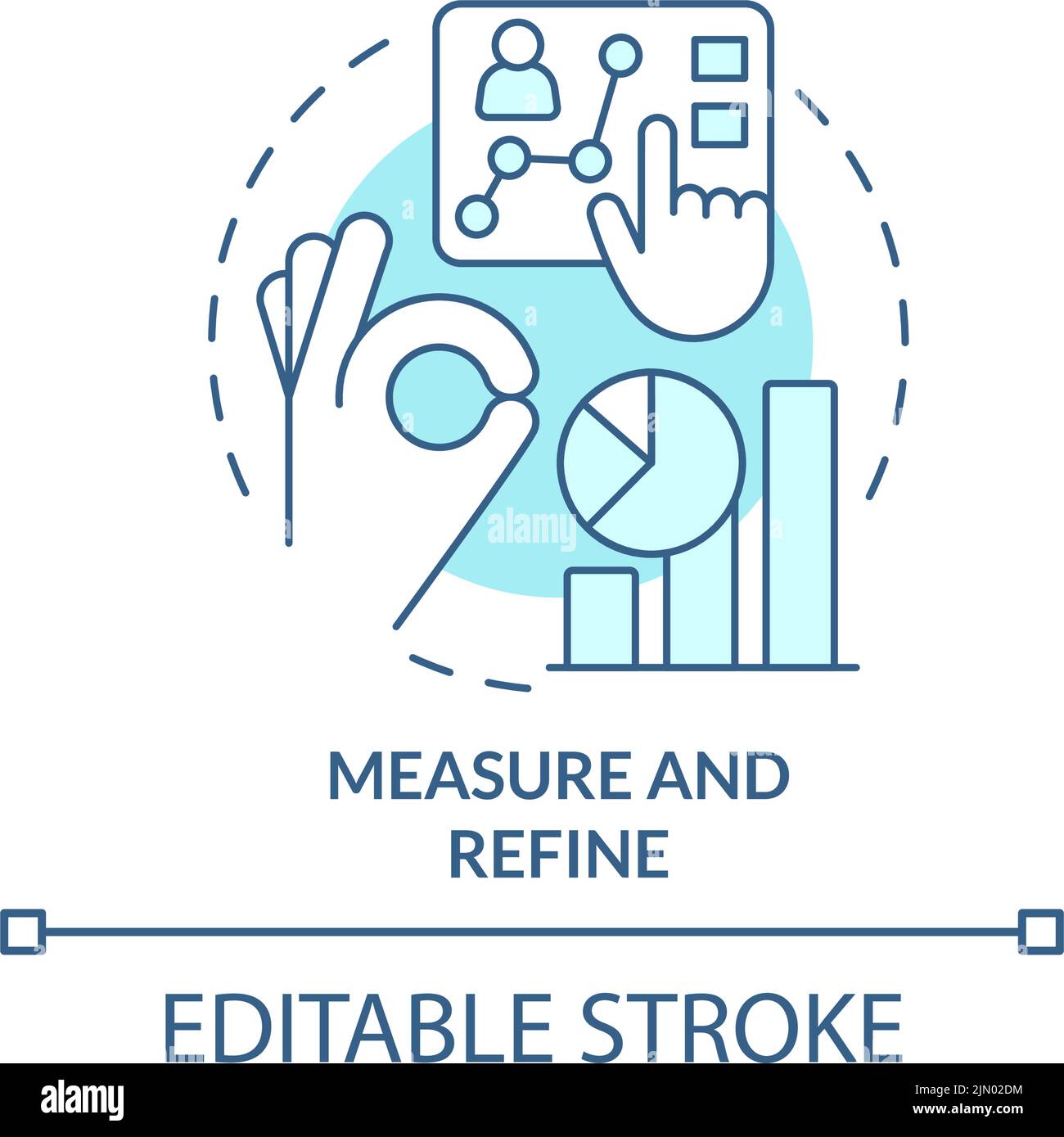Measure and refine turquoise concept icon Stock Vector Image & Art - Alamy