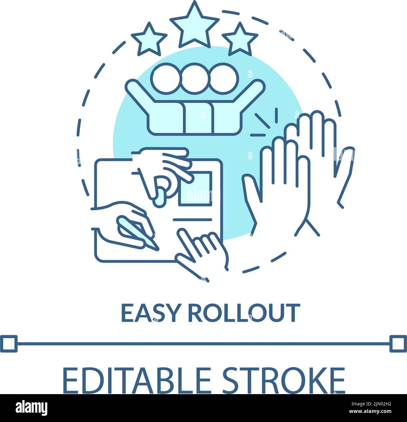 Easy rollout turquoise concept icon Stock Vector Image & Art - Alamy