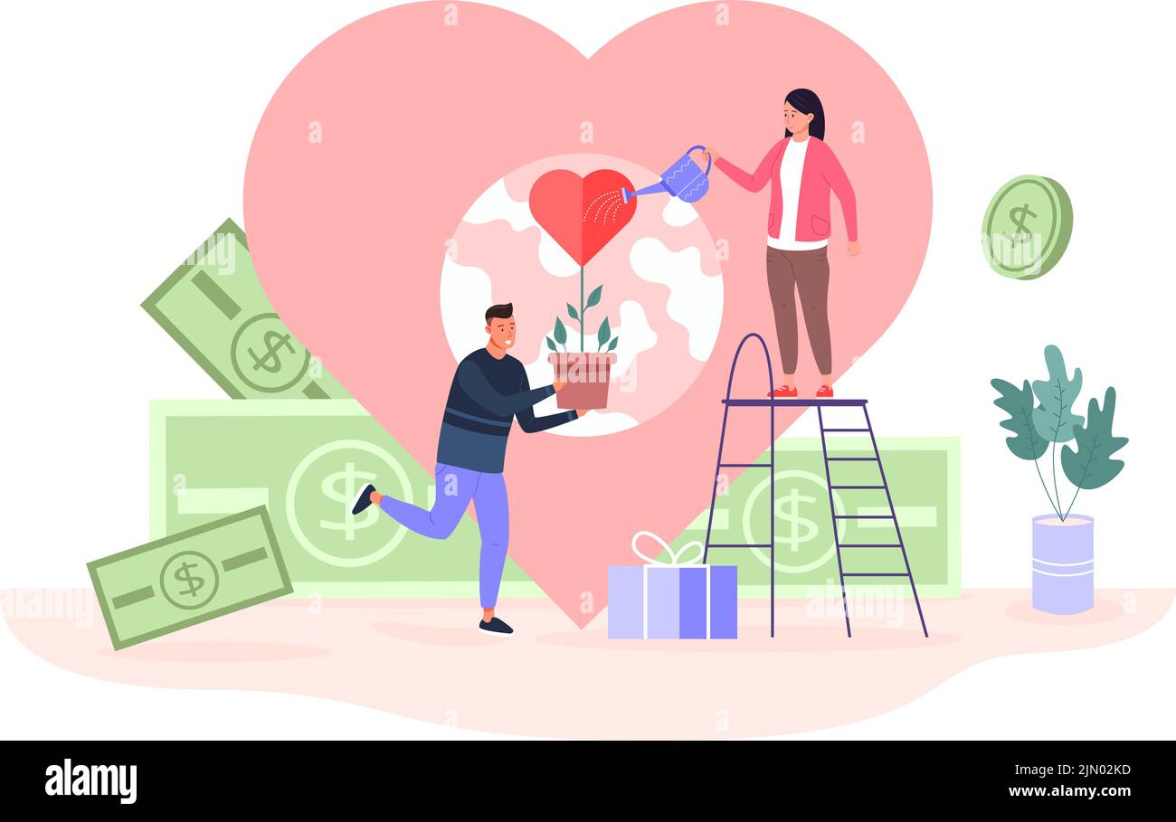 Nonprofit philanthropy. Charity crowdfunding financial money help for ...