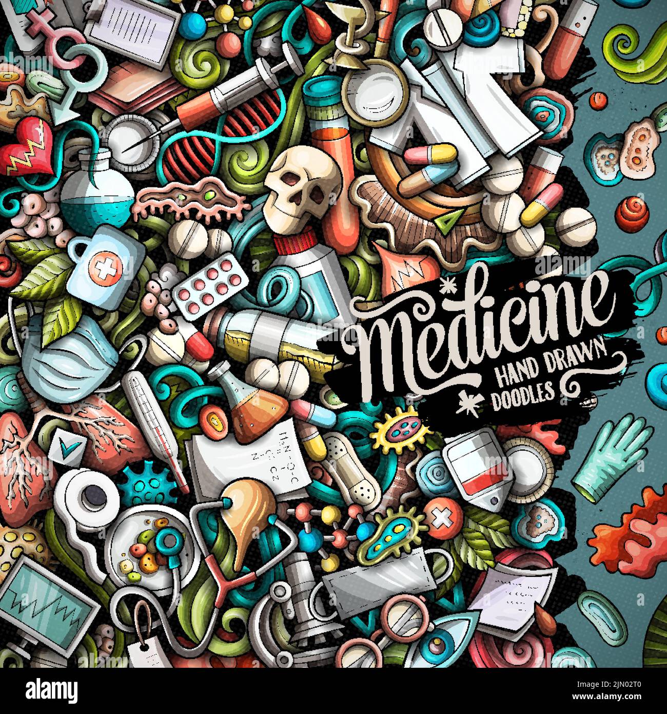 Hand drawn medical pharmacy frame hi-res stock photography and images ...