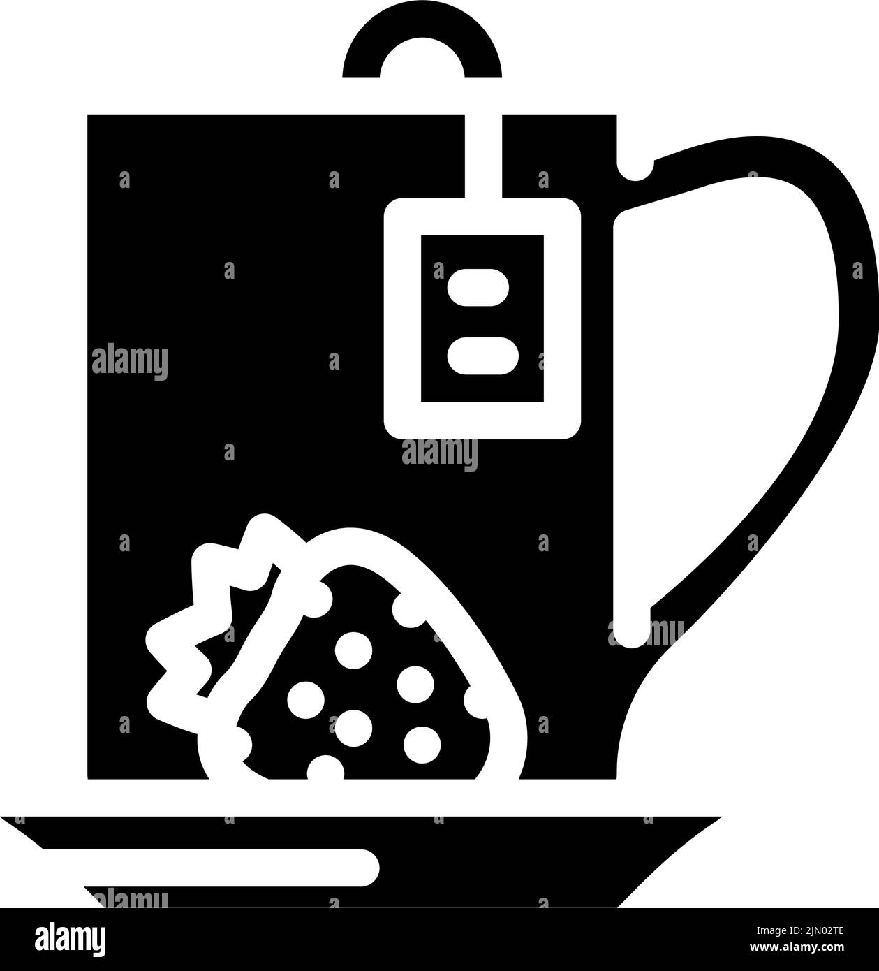 strawberry tea glyph icon vector illustration Stock Vector Image & Art ...