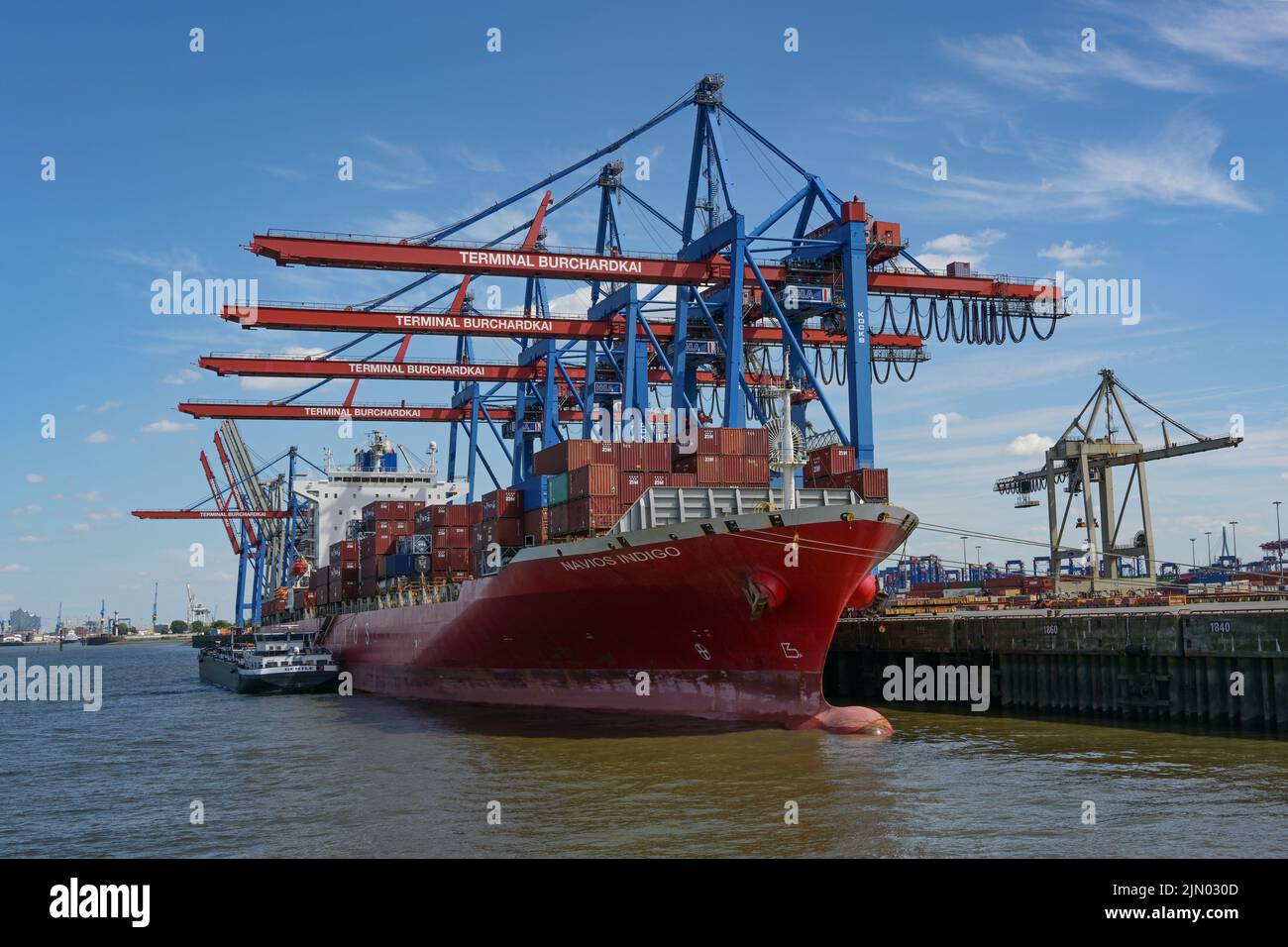 Hamburg, Germany, August 3, 2022: Large container vessel Navios Indigo ...