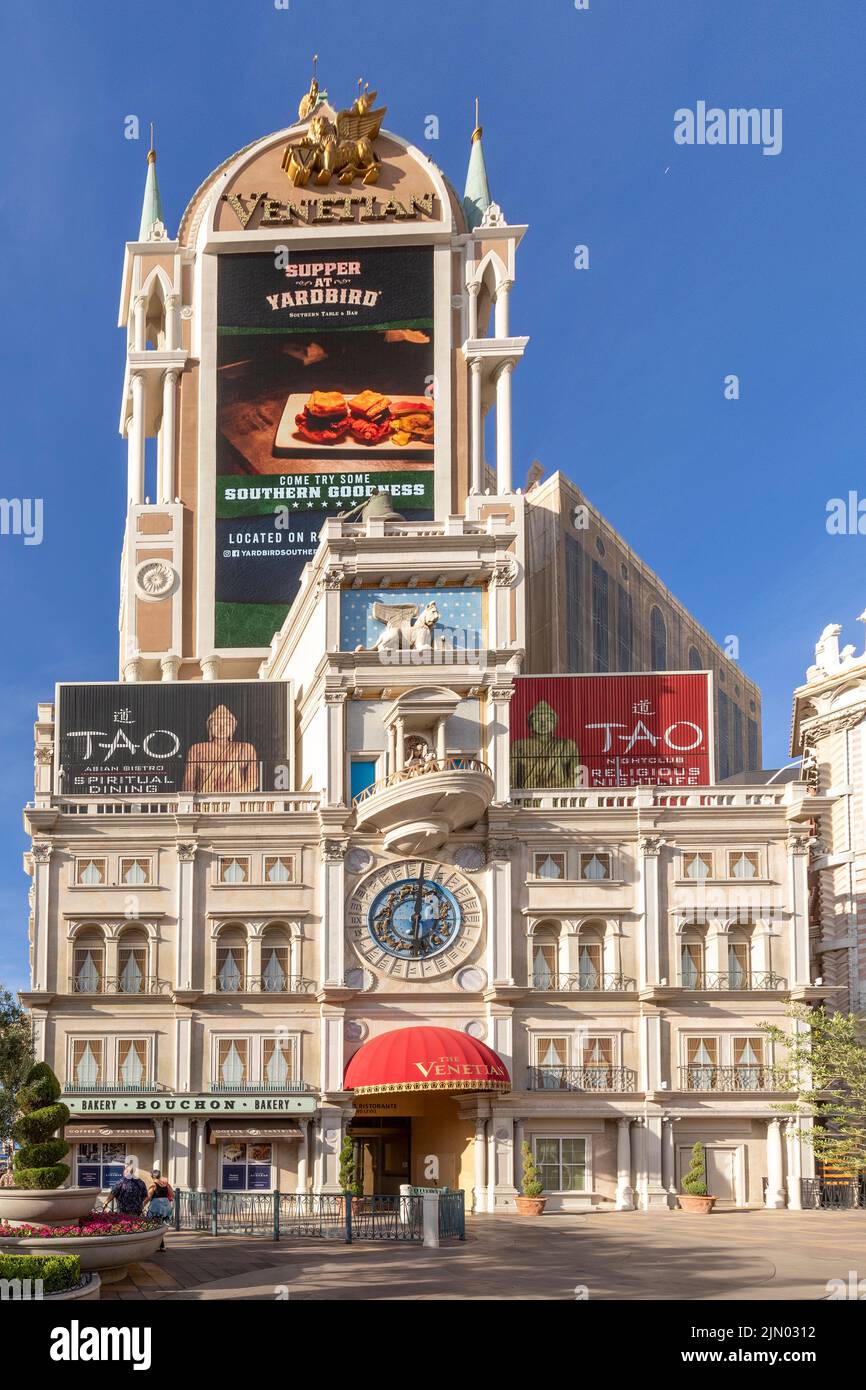 Las Vegas, USA - May 23, 2022: facade of the Venetian Hotel and casino ...