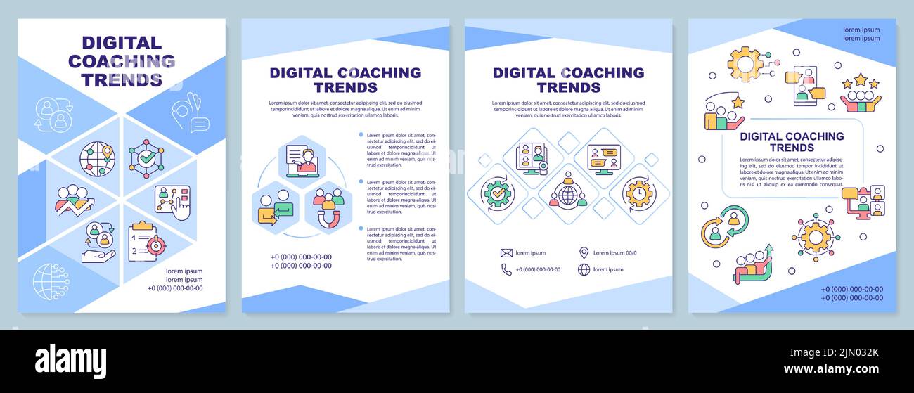 Digital coaching trends blue brochure template Stock Vector Image & Art ...