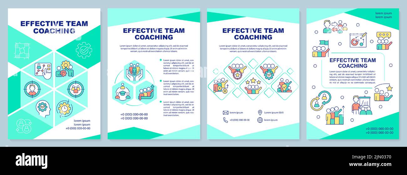 Effective team coaching mint brochure template Stock Vector Image & Art ...