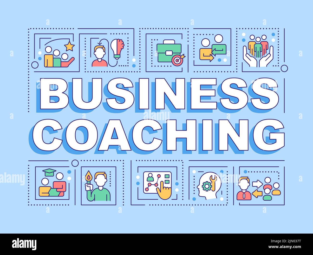 Business Coaching Word Concepts Blue Banner Stock Vector Image And Art Alamy