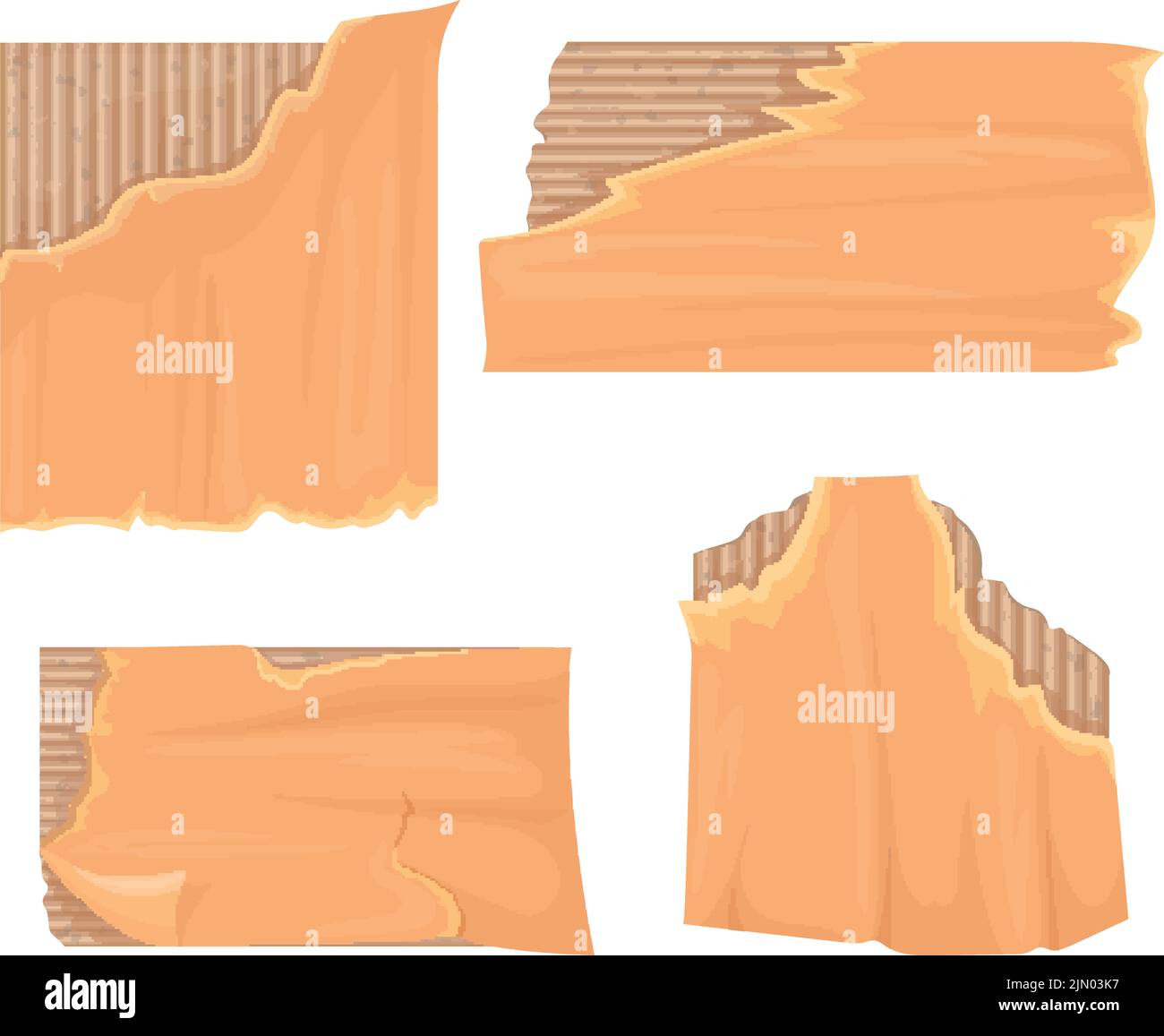 Torn corrugated cardboard. Ripped edges cardboards background texture ...