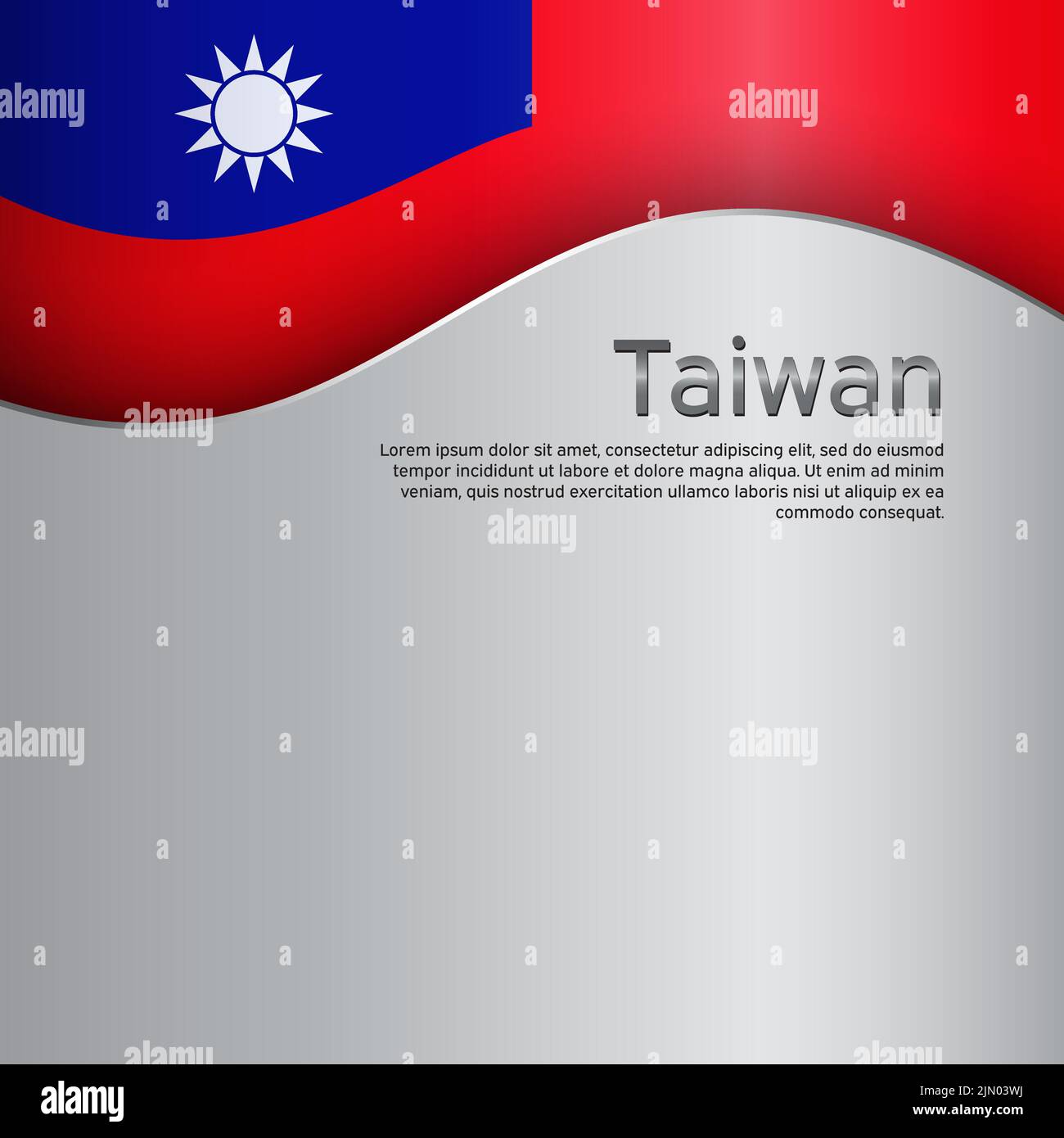 Taiwan flag on a metal background. Republic of China. State patriotic ...