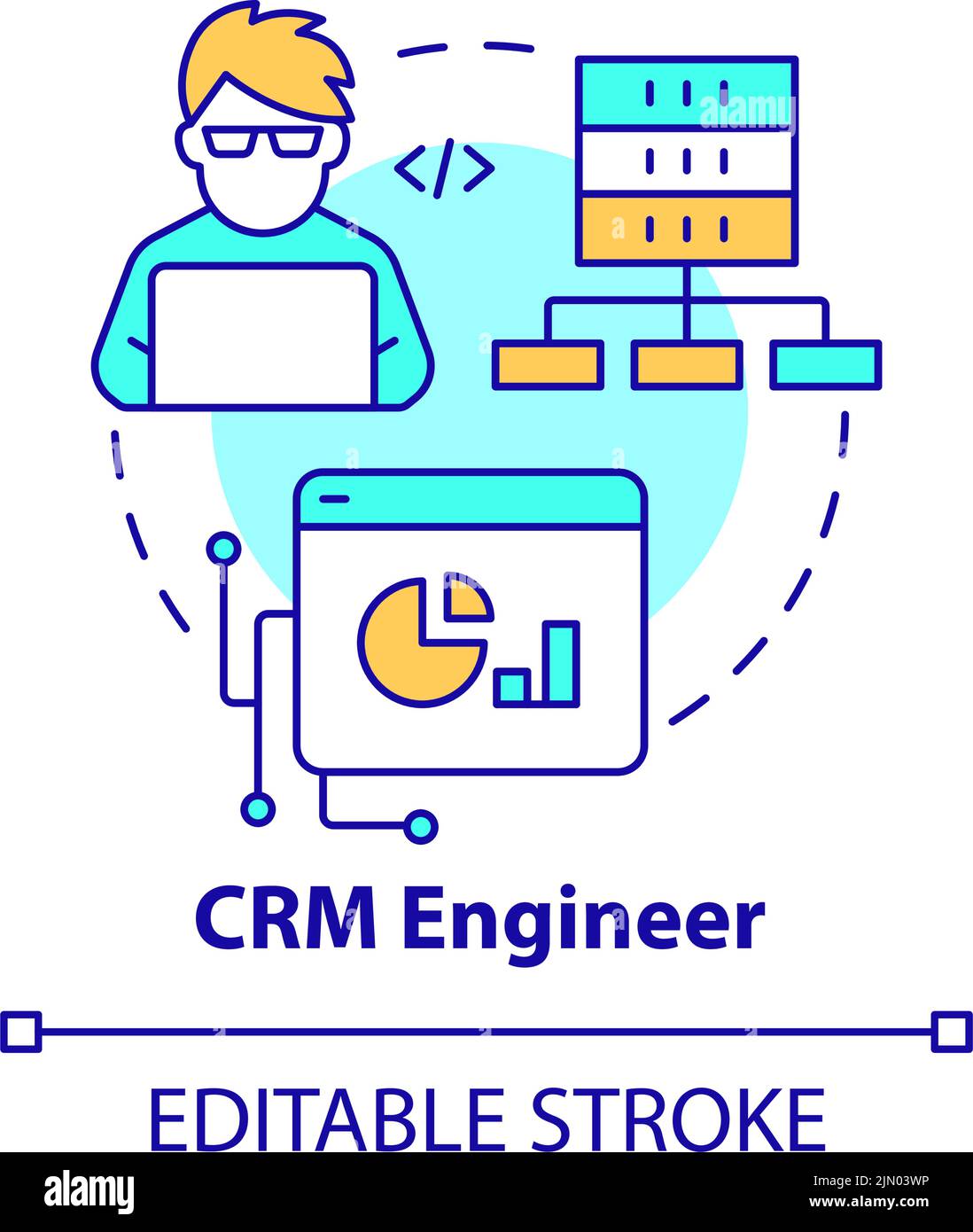 CRM engineer concept icon Stock Vector Image & Art - Alamy