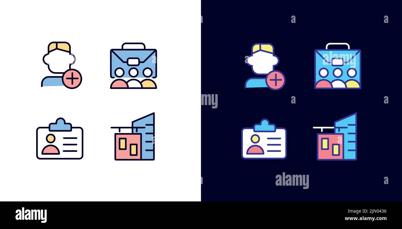 Workplace icons black set hi-res stock photography and images - Alamy