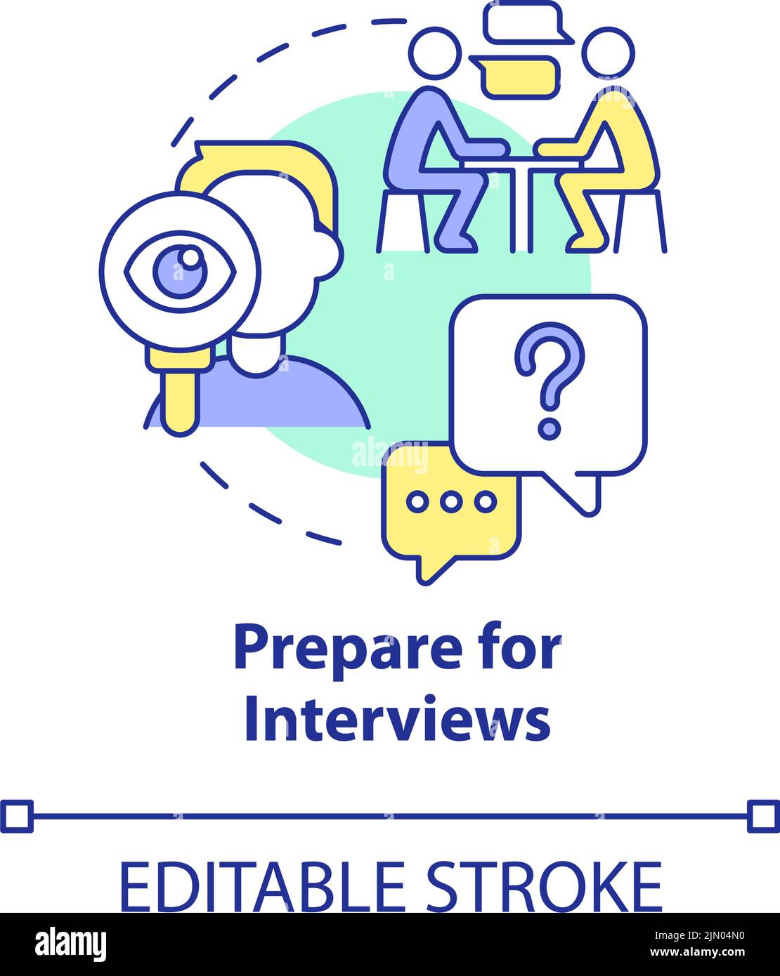 Prepare for interviews concept icon Stock Vector Image & Art - Alamy